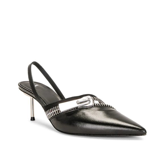 Coperni | Shoes | New Coperni Zip Stiletto Heels In Black Silver Zipper ...
